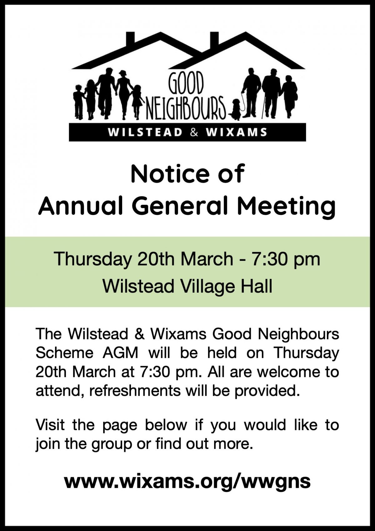 Wilstead & Wixams Good Neighbours Scheme – AGM – www.wixams.org